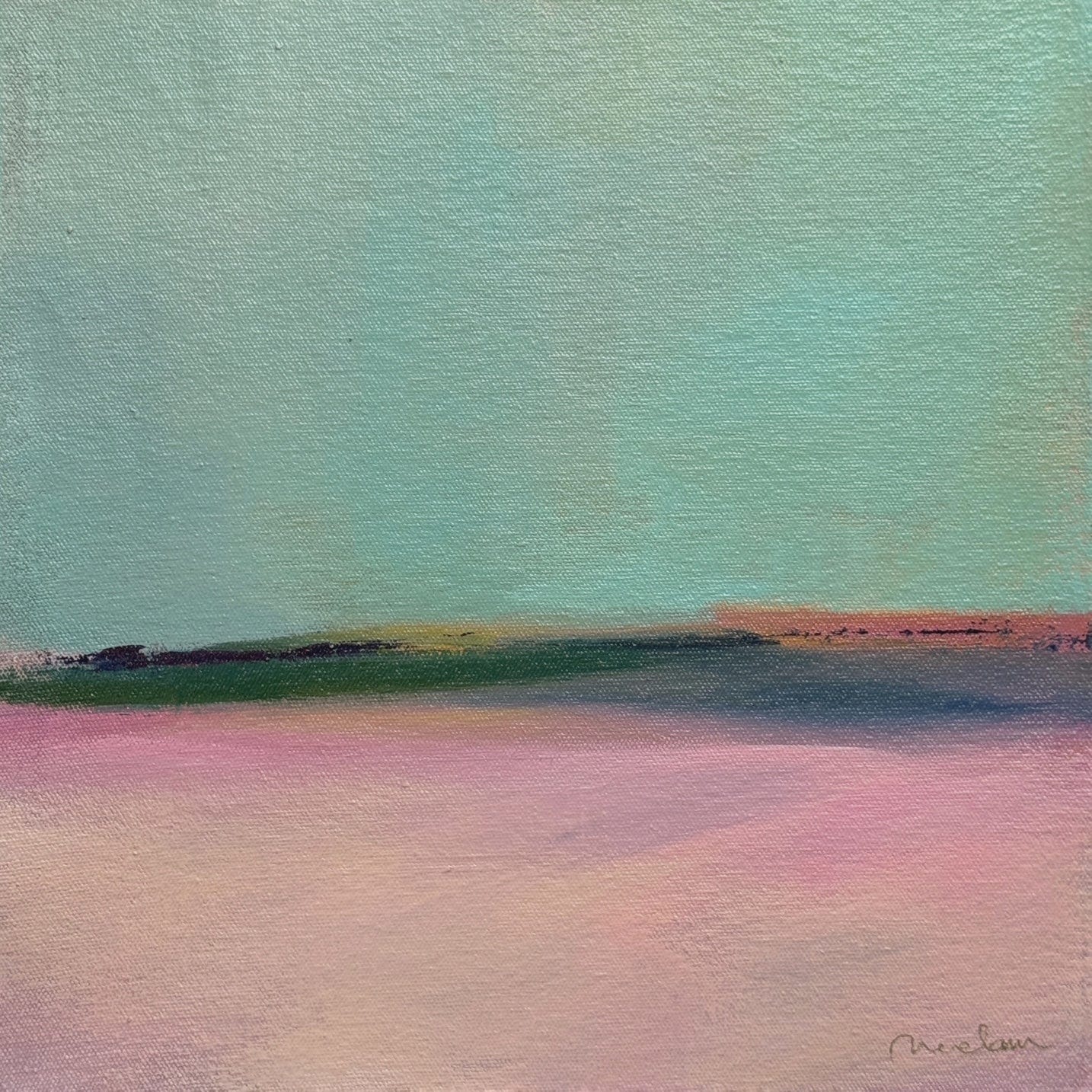 Neelam Padte, Blue Sky Sings Above the Blush Fields - Original Paintin ...