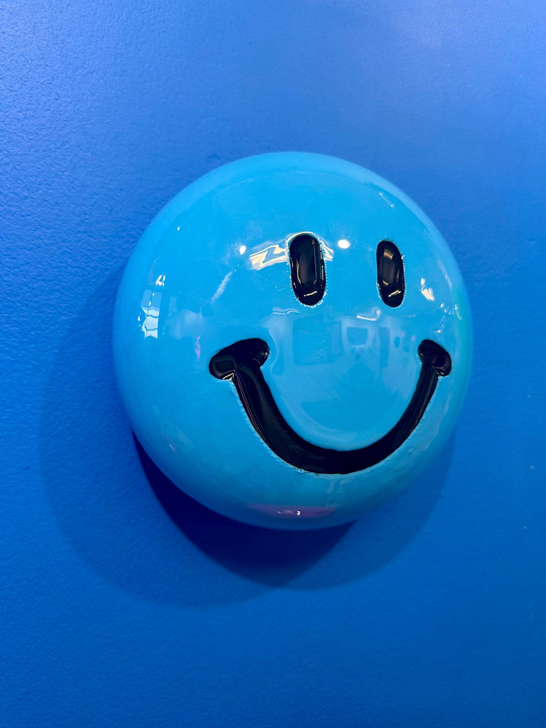 Jessica Elder, Light Blue Smiley Face - Original Wall Sculpture – PxP ...