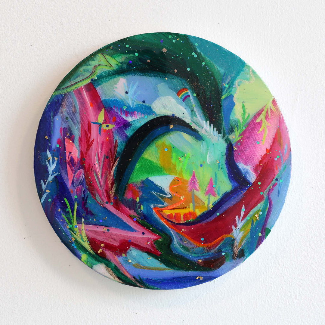 Kim Tateo Blacklight-Activated Abstract Paintings – PxP Contemporary